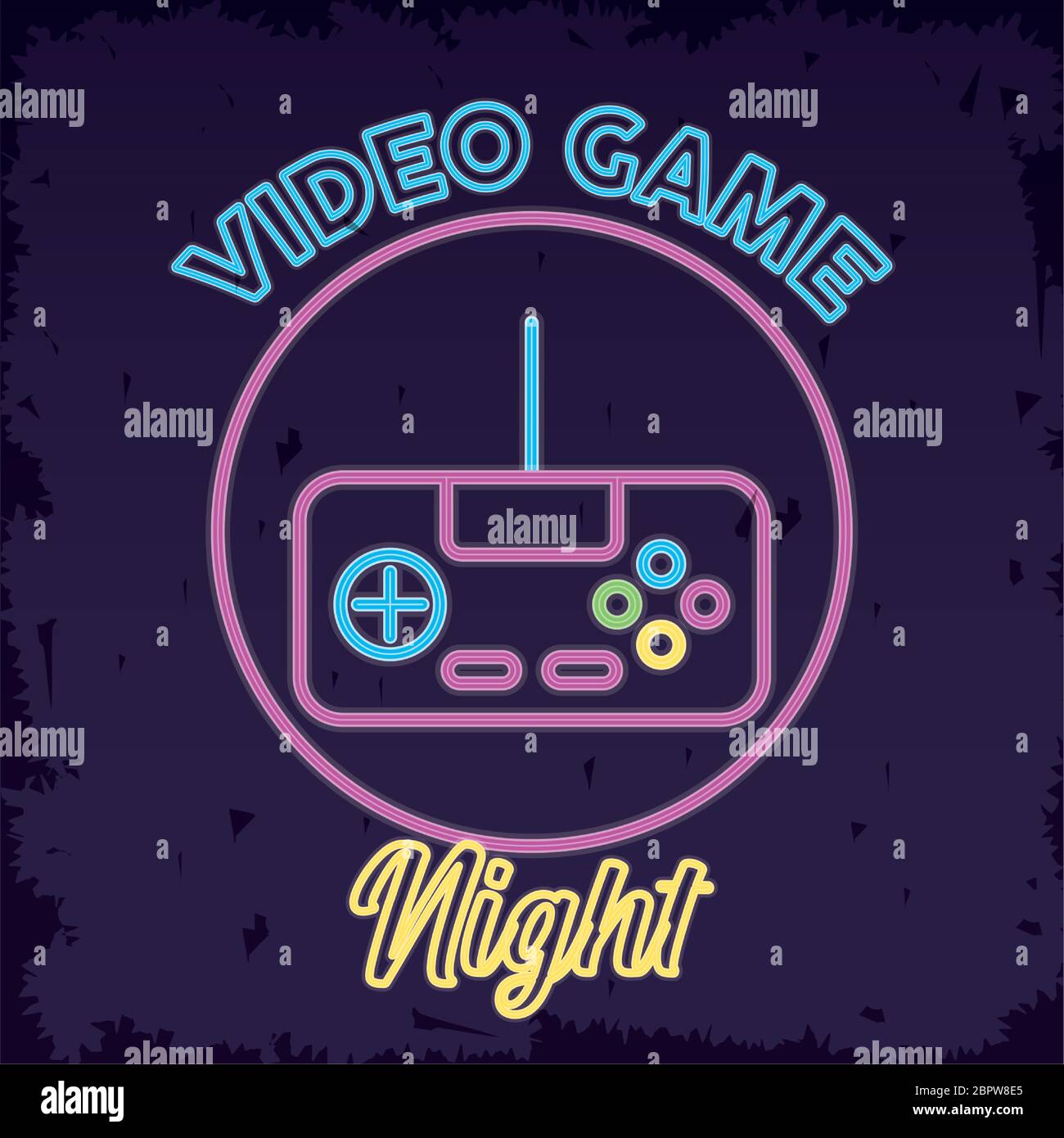 Neon sign gaming font vector hi-res stock photography and images - Alamy