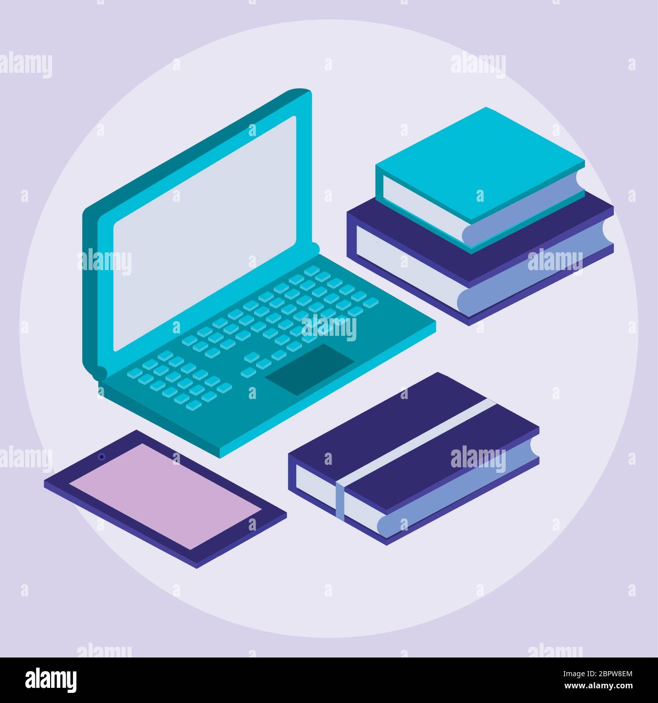 laptop and books education online tech Stock Vector Image & Art - Alamy