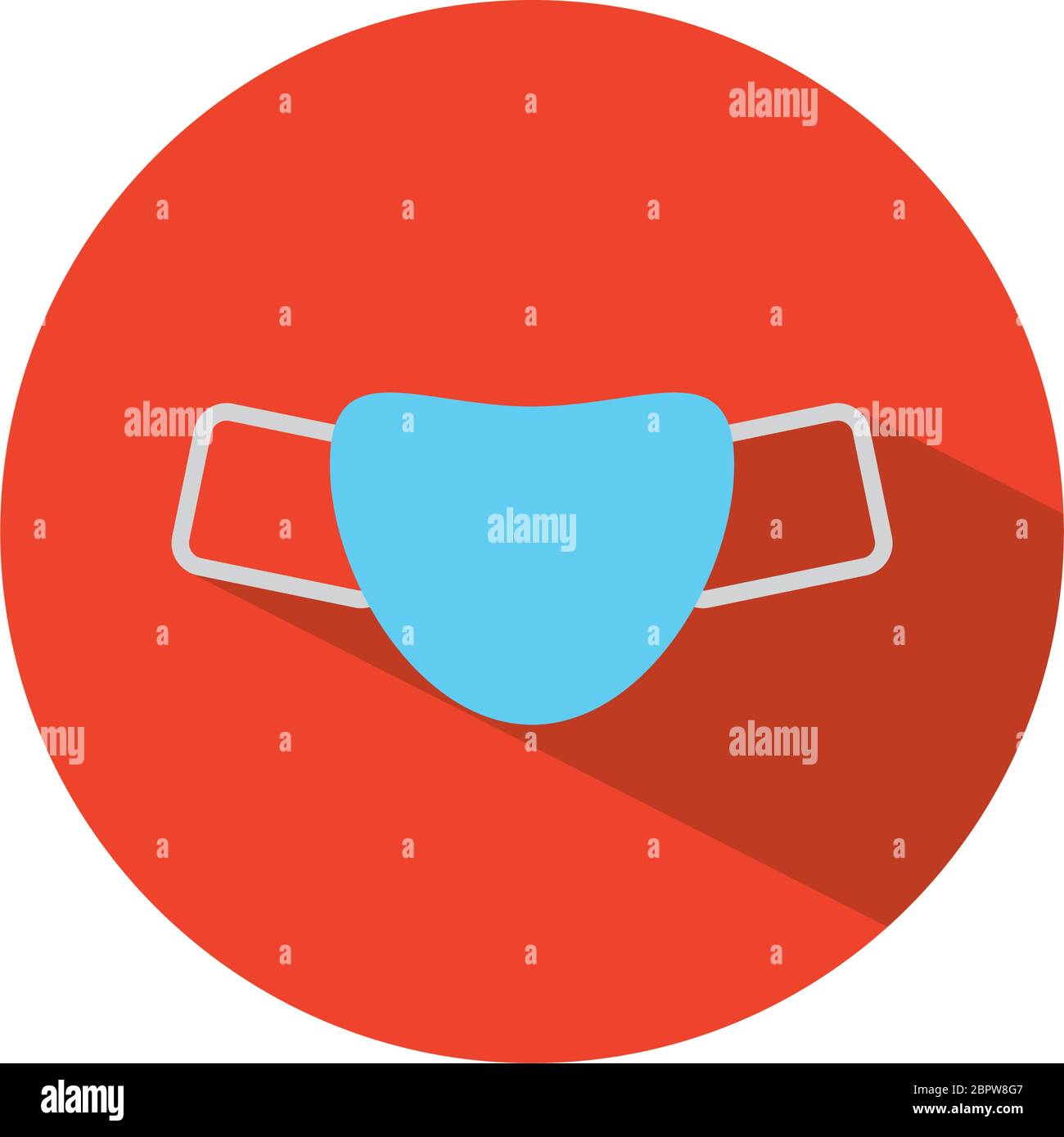stop the spread concept, mouth mask icon over white background, block ...