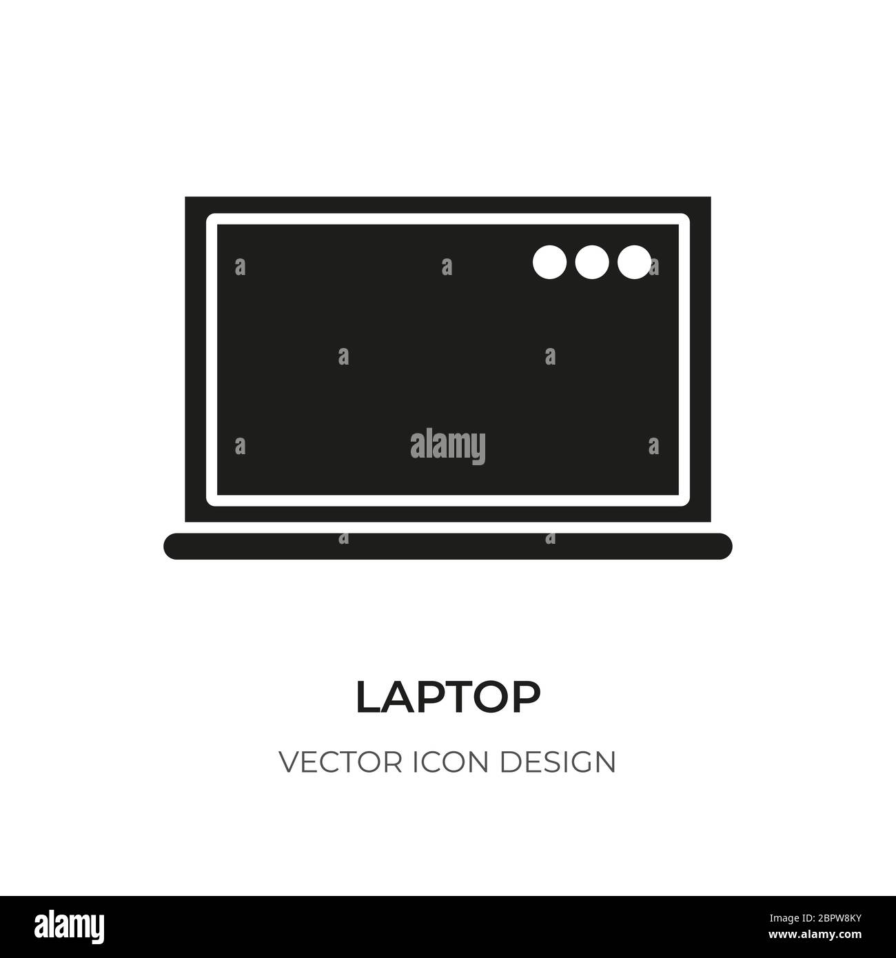 Laptop glyph icon. Graphic template electronic device notebook symbol ...