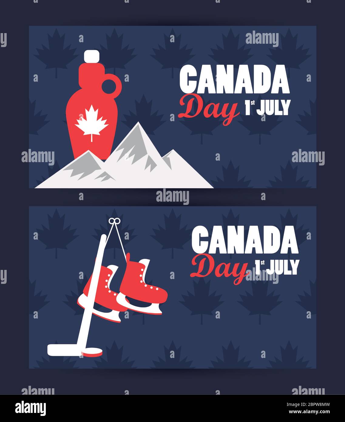first july canada day celebration poster with mountains and maple syrup ...