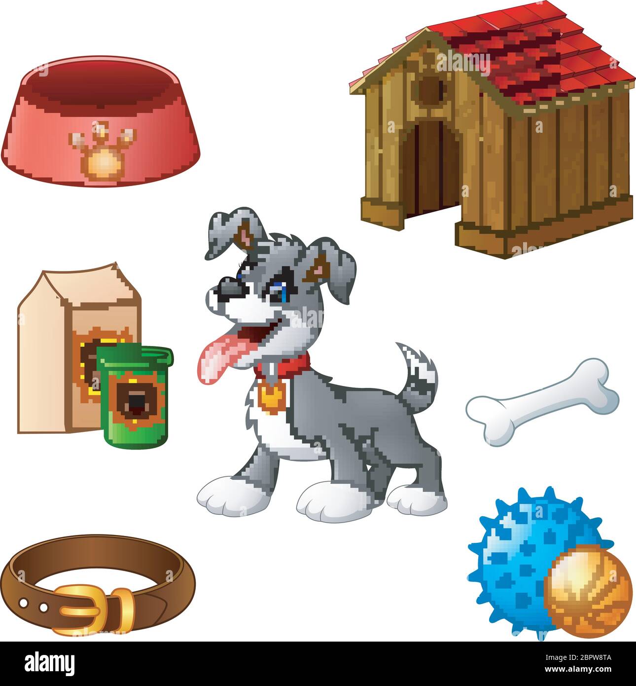 Supplies for dog cartoon Stock Vector Image & Art - Alamy