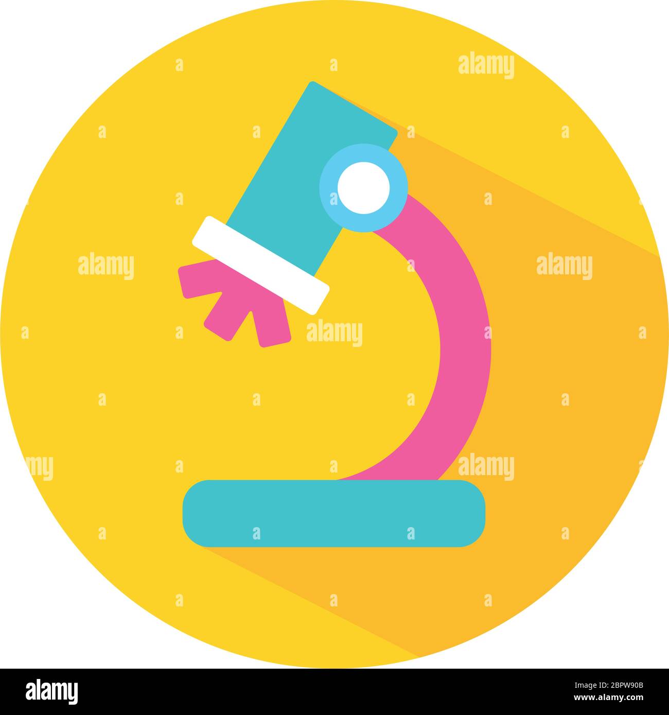 microscope icon over white background, block flat style, vector ...