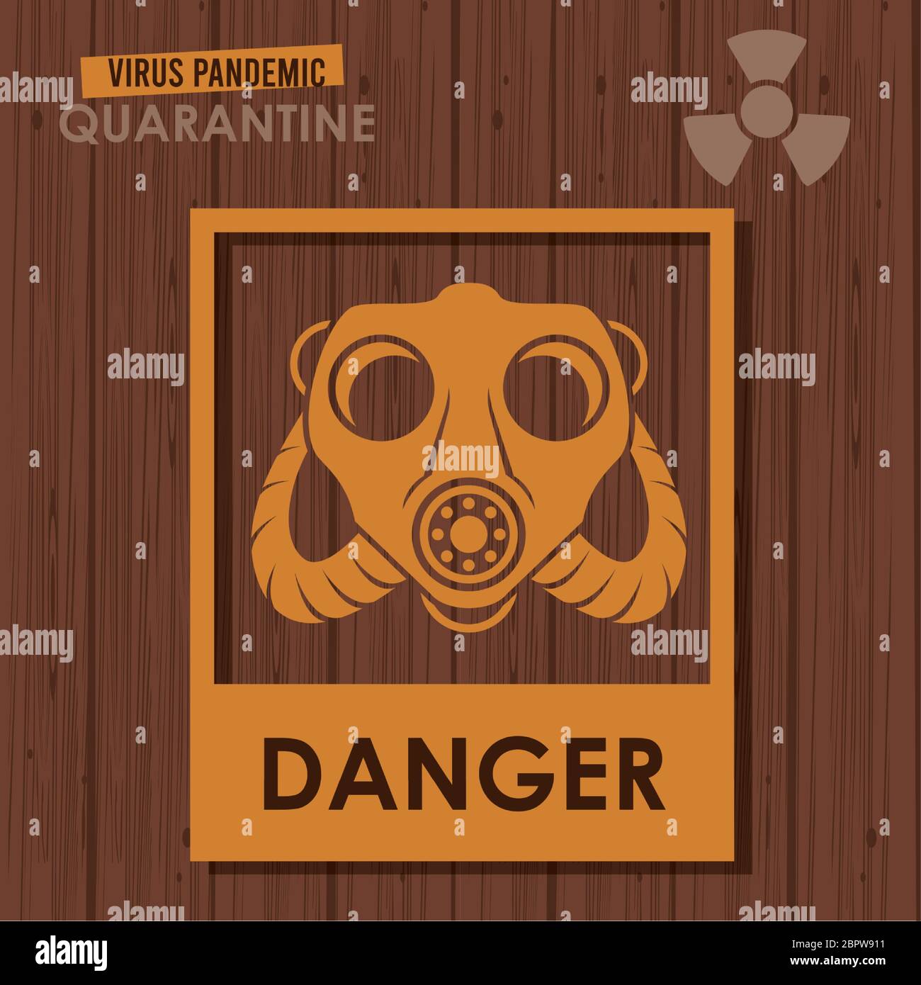 warning danger virus banner with mask and atomic symbol Stock Vector ...