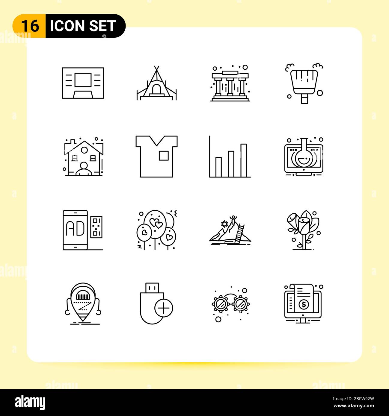 Stock Vector Icon Pack of 16 Line Signs and Symbols for fashion ...