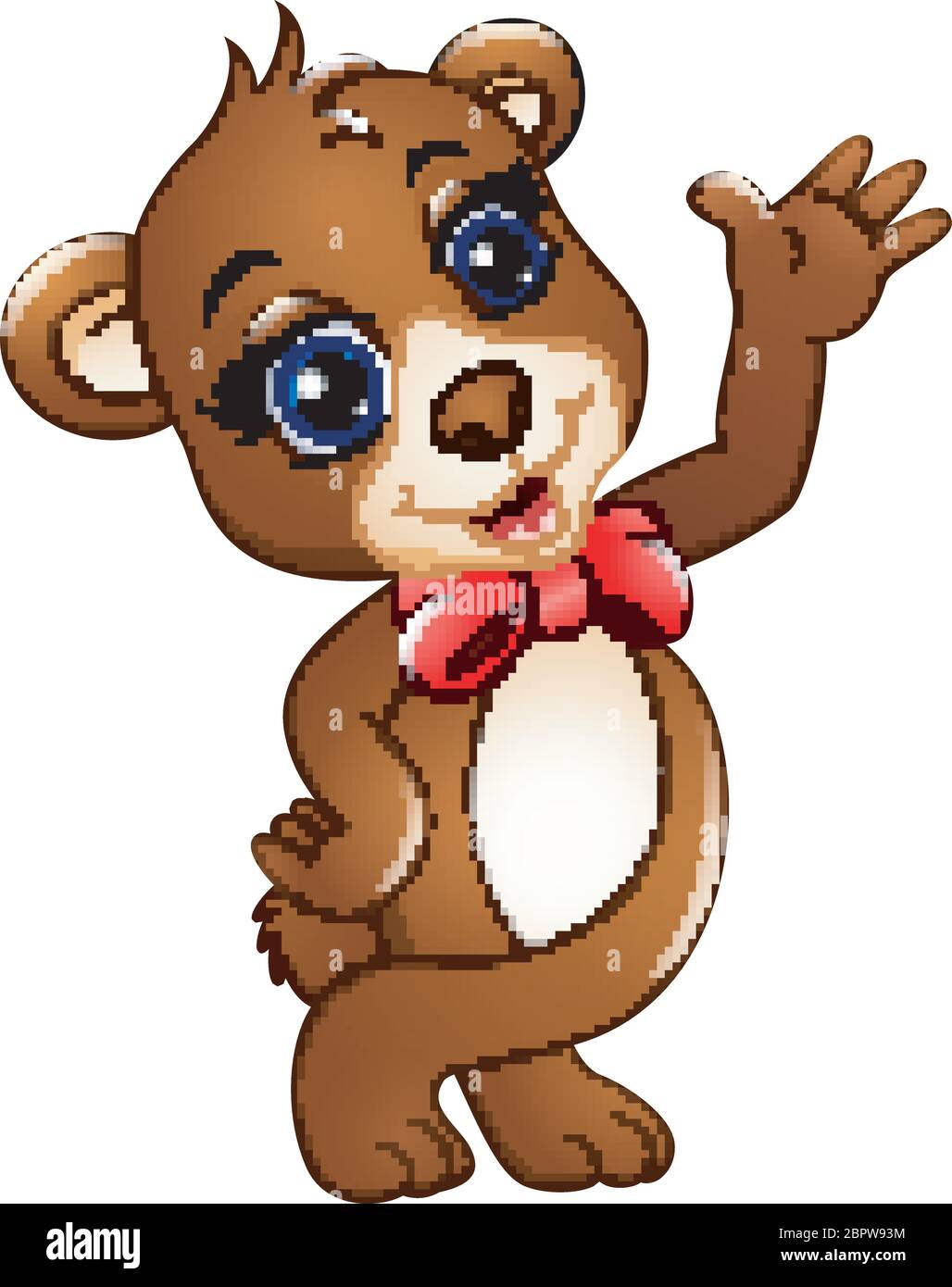 Happy bear cartoon waving hand Stock Vector Image & Art - Alamy