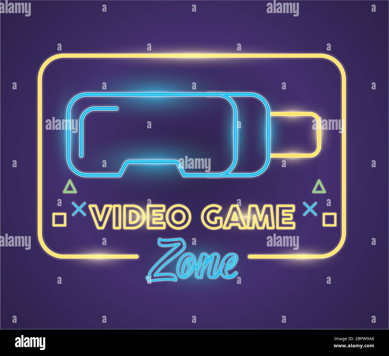 Neon sign gaming font vector hi-res stock photography and images - Alamy