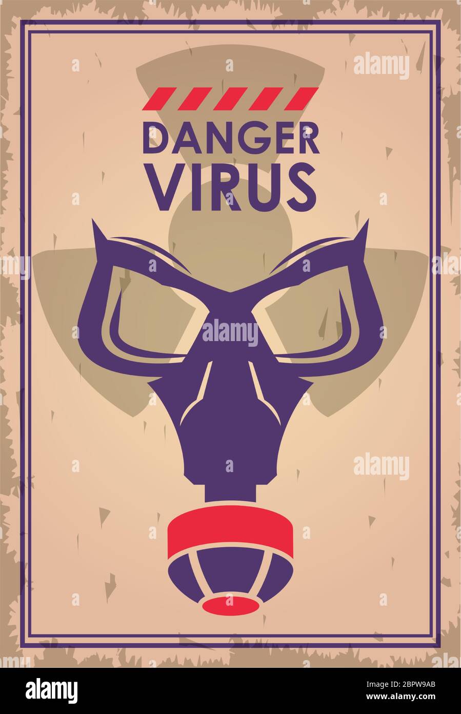 warning danger virus poster with mask Stock Vector Image & Art - Alamy