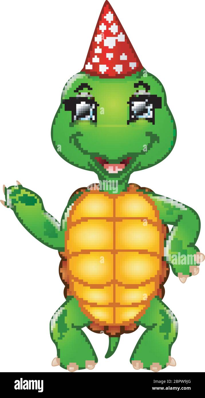 Turtle cartoon celebrating birthday Stock Vector Image & Art - Alamy