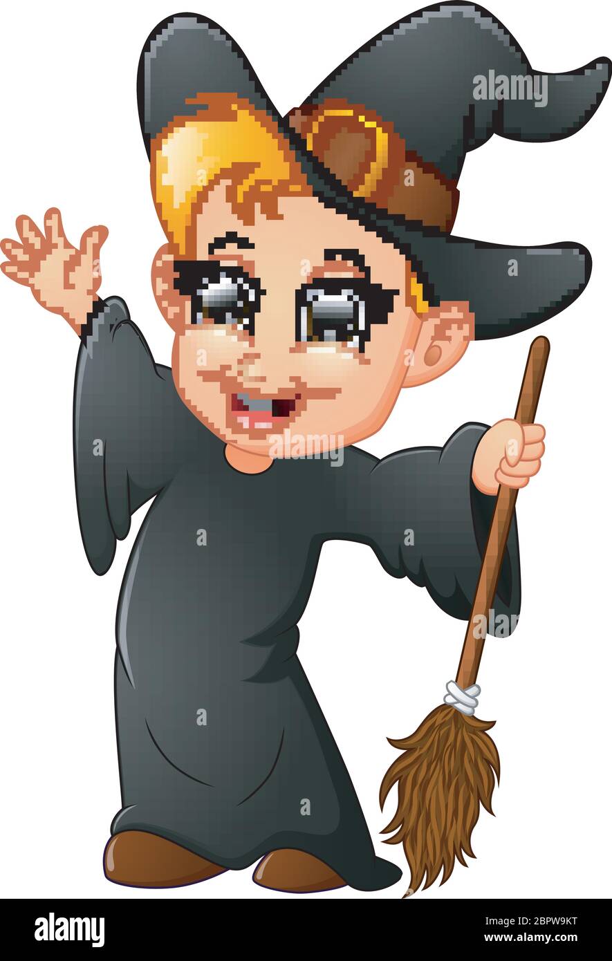 cartoon little witch waving Stock Vector Image & Art - Alamy