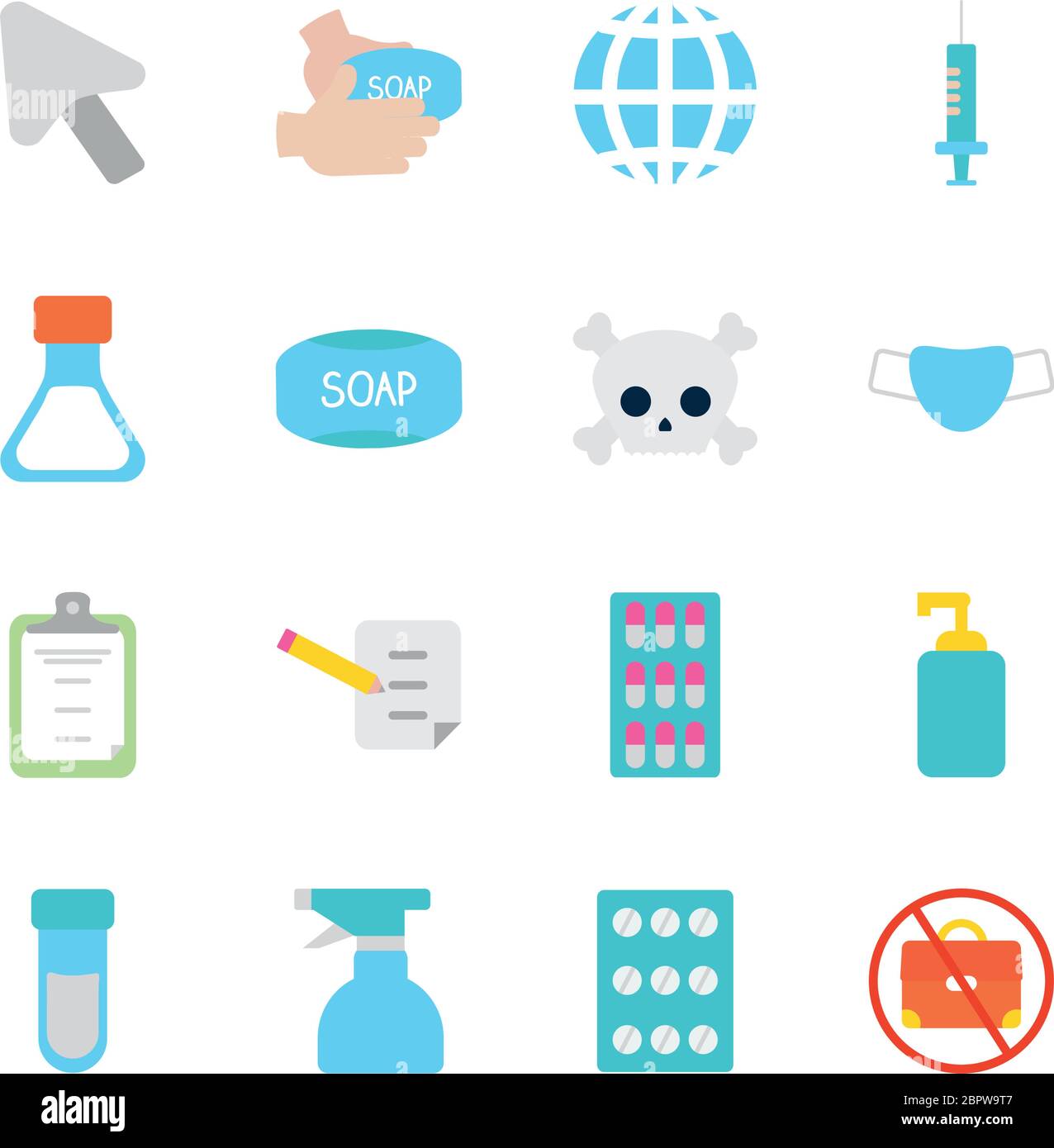 spray bottle and stop the spread icon set over white background, flat ...