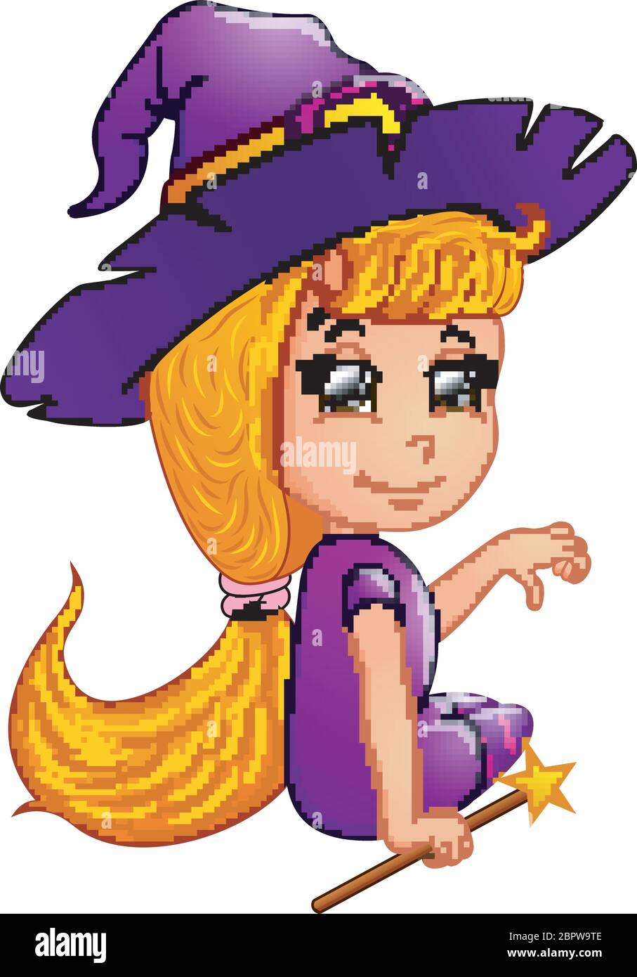 Happy witch Cartoon sitting Stock Vector Image & Art - Alamy