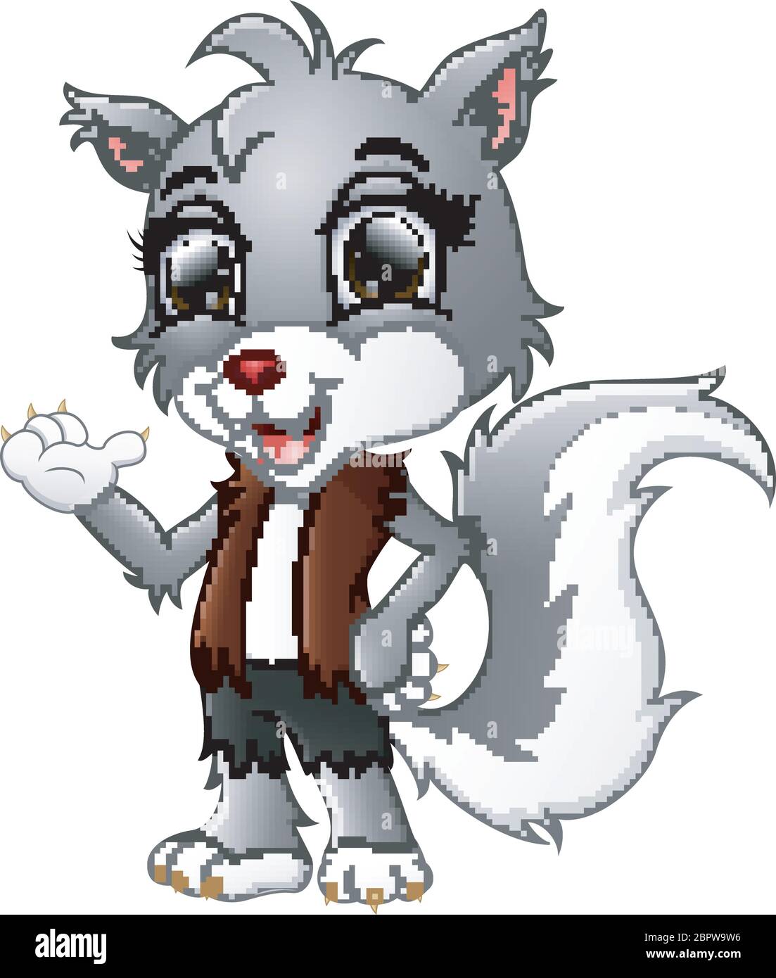 Cartoon waving wolf hi-res stock photography and images - Alamy