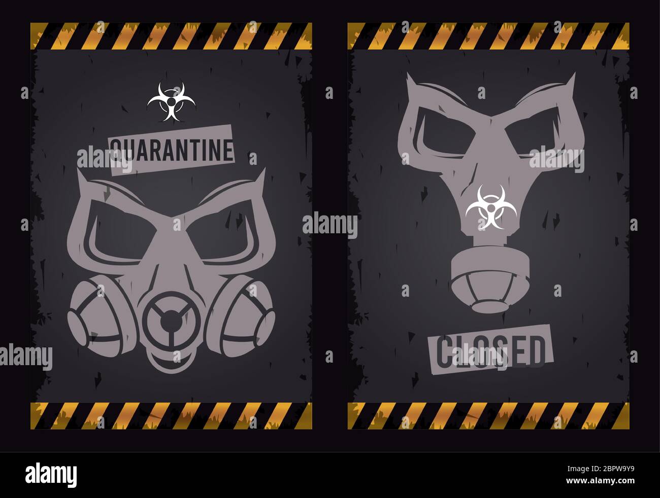 warning danger virus poster with masks Stock Vector Image & Art - Alamy