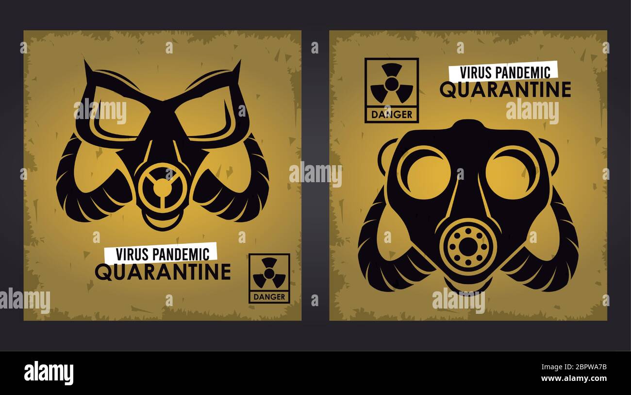 warning danger virus poster with masks Stock Vector Image & Art - Alamy