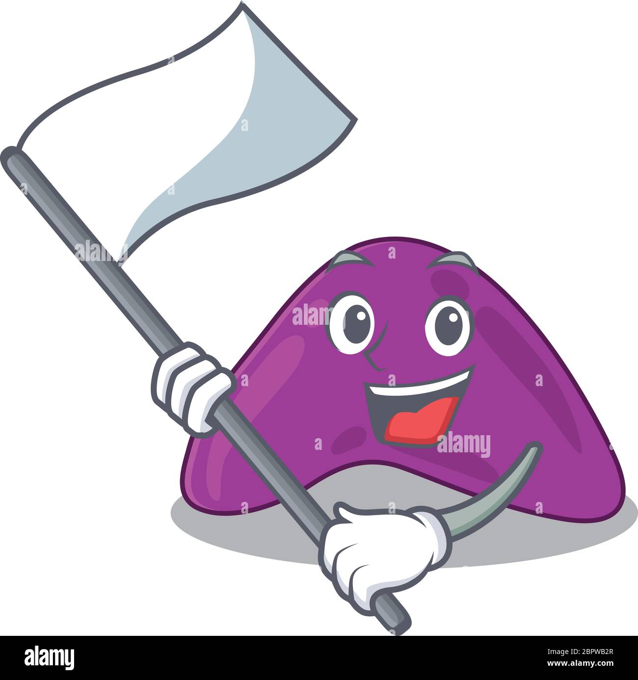 A heroic adrenal mascot character design with white flag Stock Vector ...