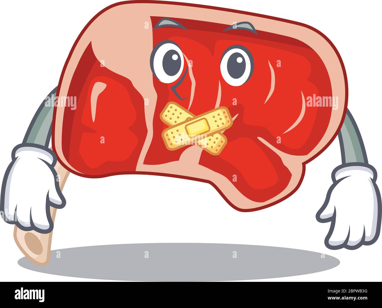 Prime rib cartoon character style having strange silent face Stock ...