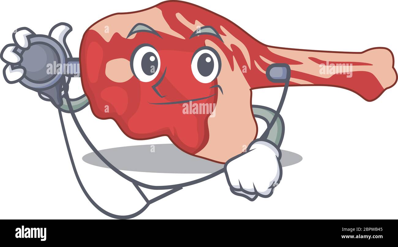 Smiley doctor cartoon character of leg of lamb with tools Stock Vector ...