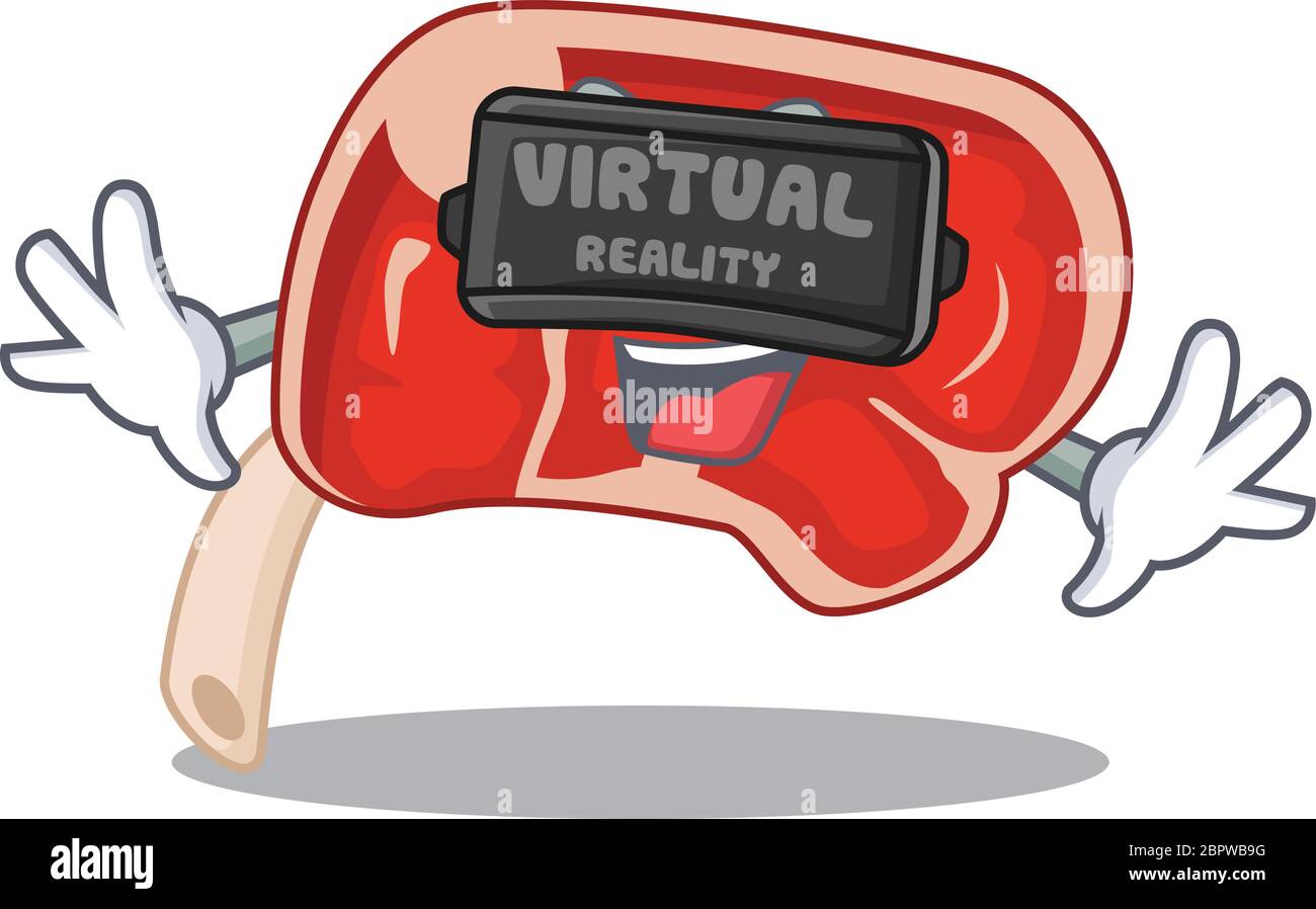 A cartoon image of prime rib using modern Virtual Reality headset Stock ...