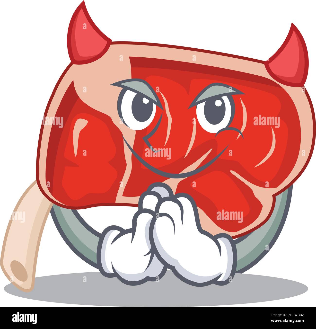Prime rib clothed as devil cartoon character design concept Stock ...