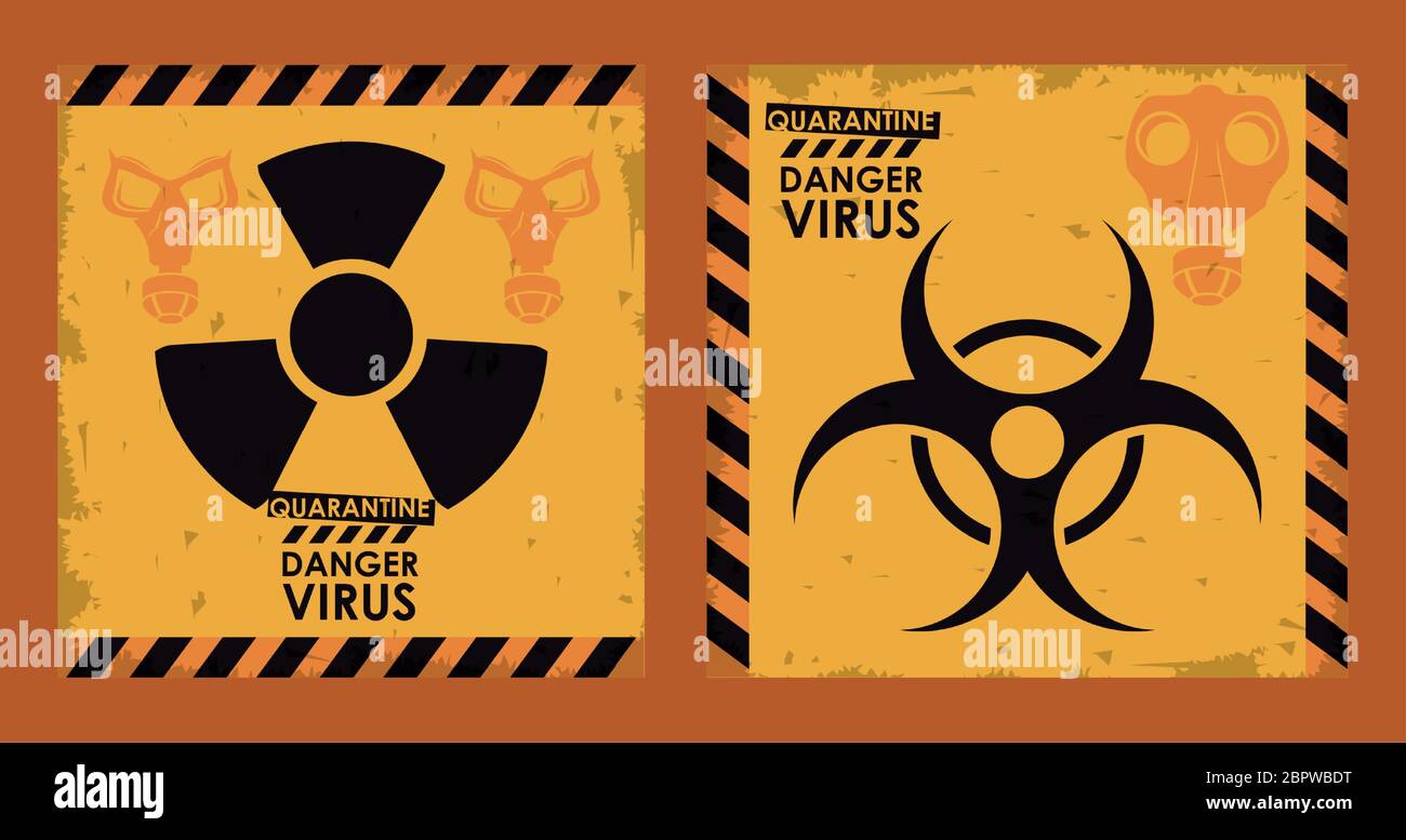 danger virus poster with biohazard and nuclear symbols Stock Vector ...