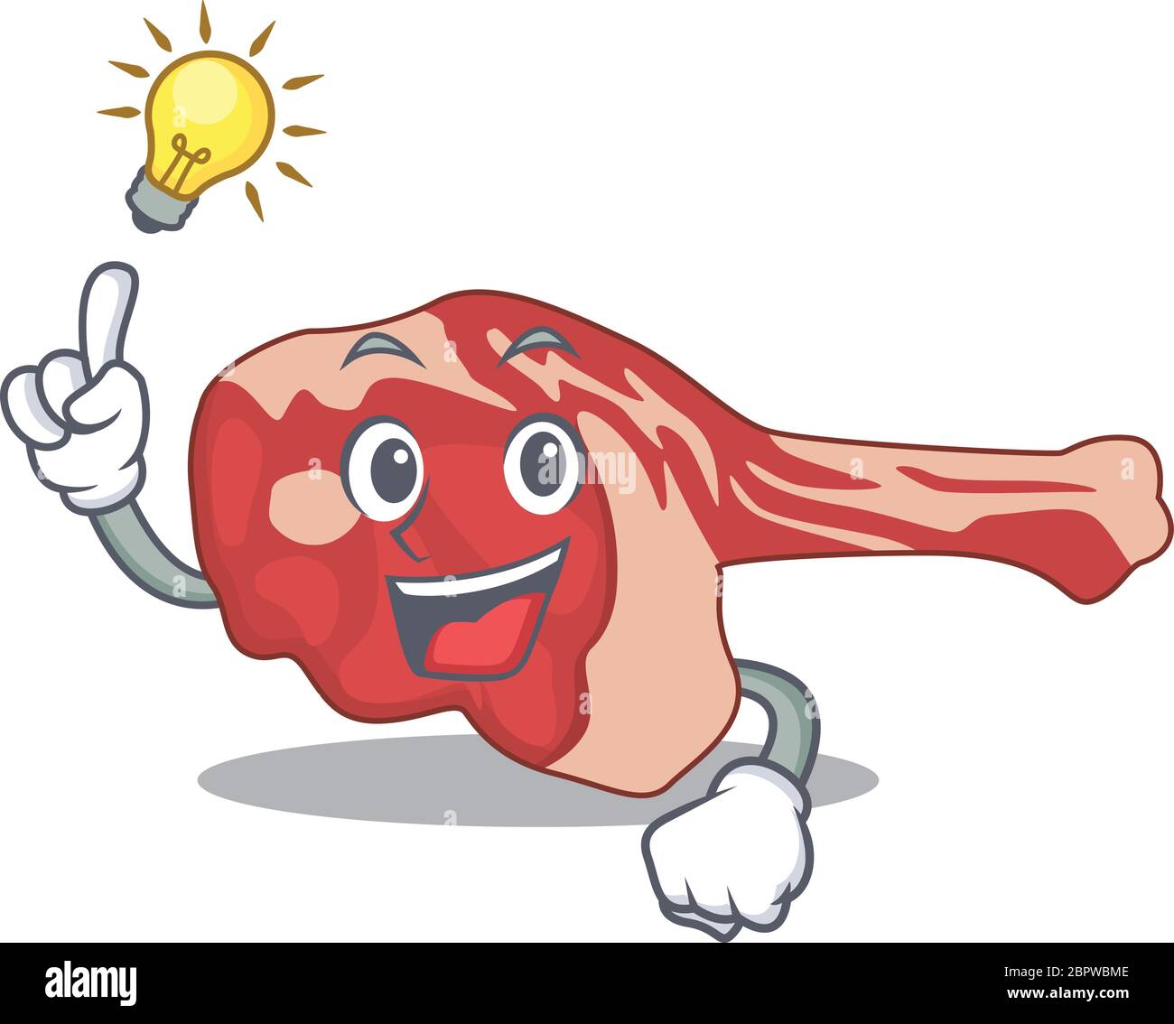 Mascot character of smart leg of lamb has an idea gesture Stock Vector ...