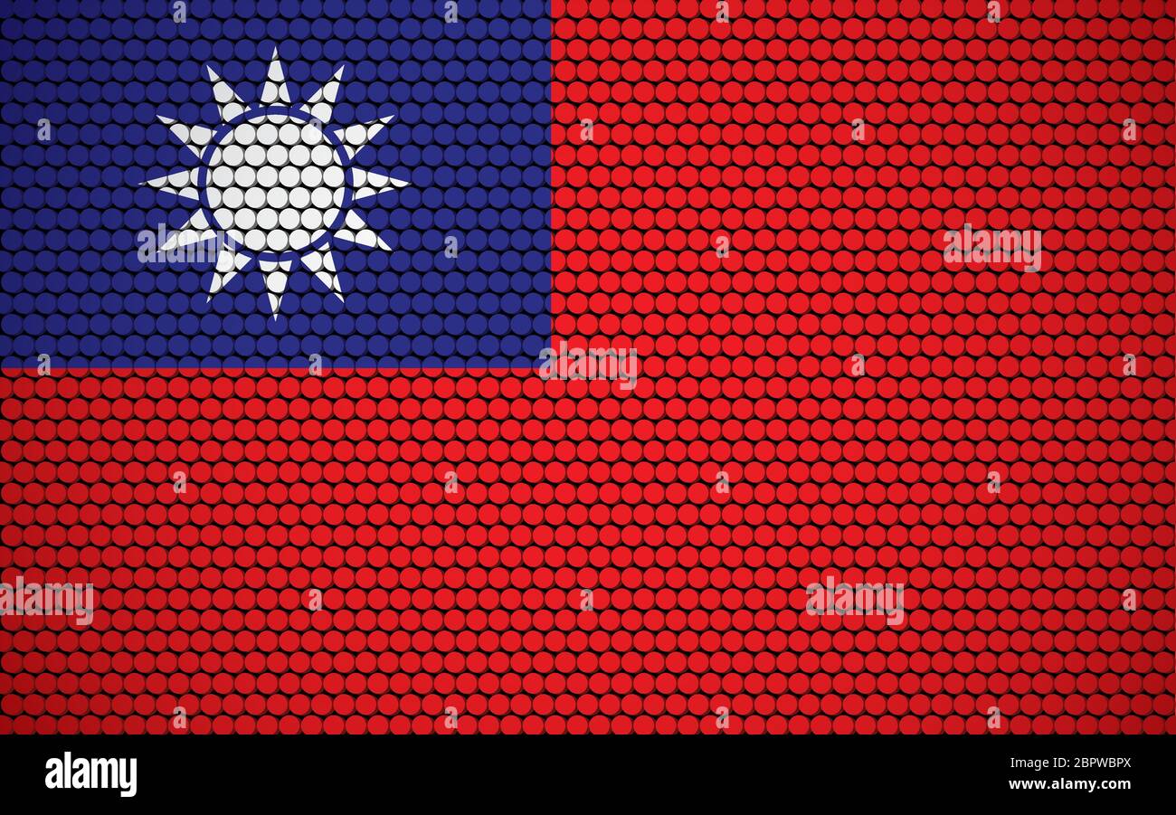 Abstract flag of Taiwan made of circles. Taiwanese flag designed with ...