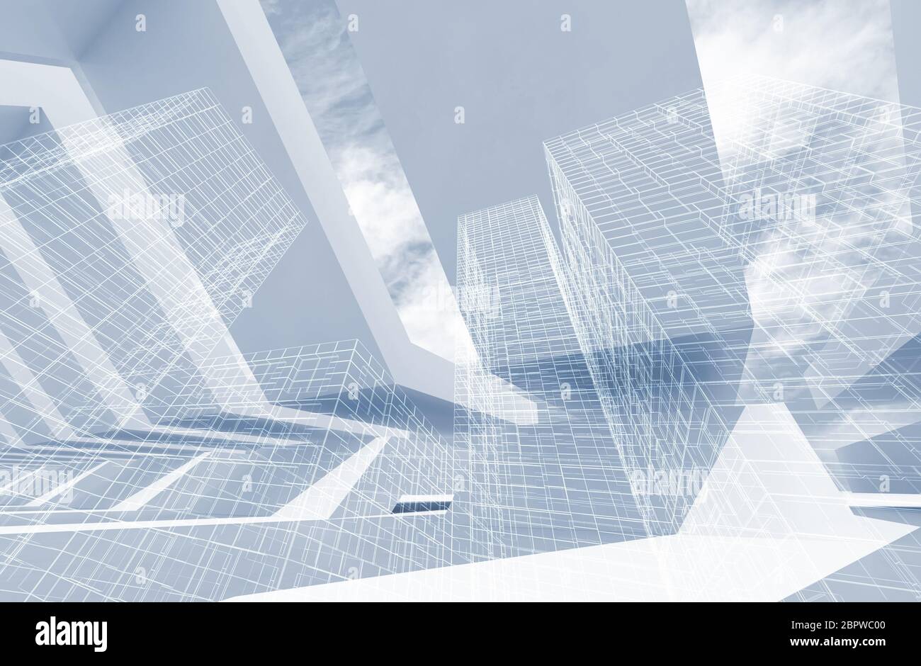 Skyscrapers cg clouds hi-res stock photography and images - Alamy