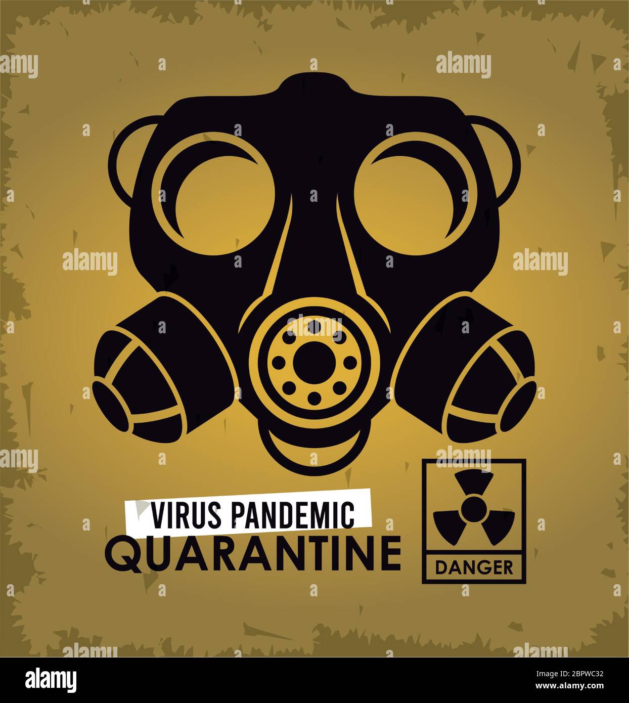 warning danger virus banner with mask and atomic symbol Stock Vector ...