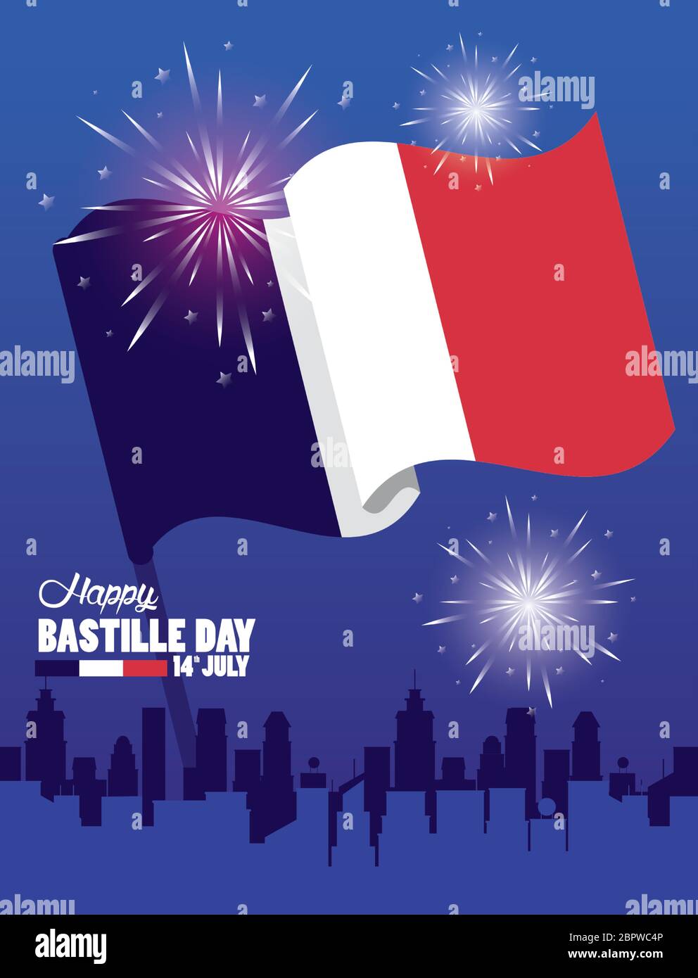 Bastille day lettering card Stock Vector Images - Alamy