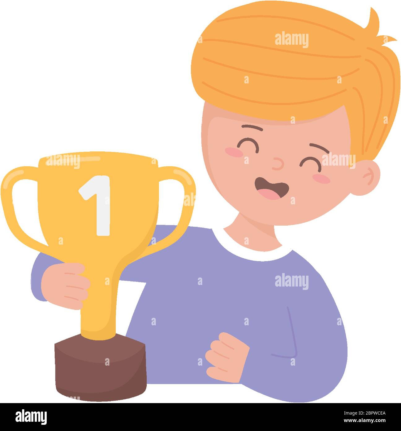Son with trophy design, Fathers day celebration and love theme Vector ...