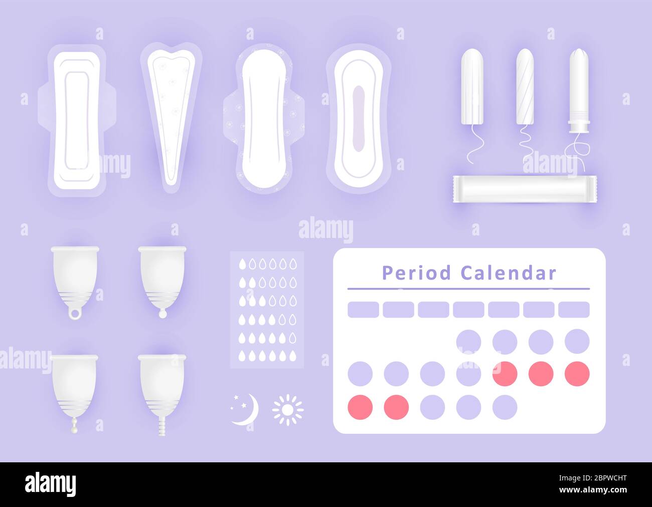 Tampon pad menstrual cup Stock Vector Images - Alamy