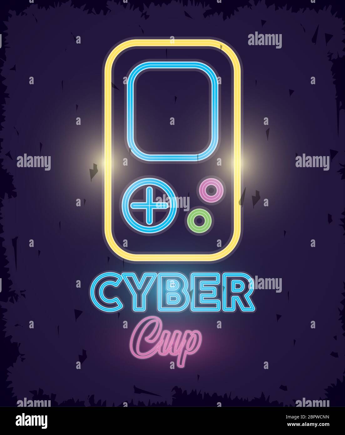 retro video game neon with portable console Stock Vector Image & Art ...