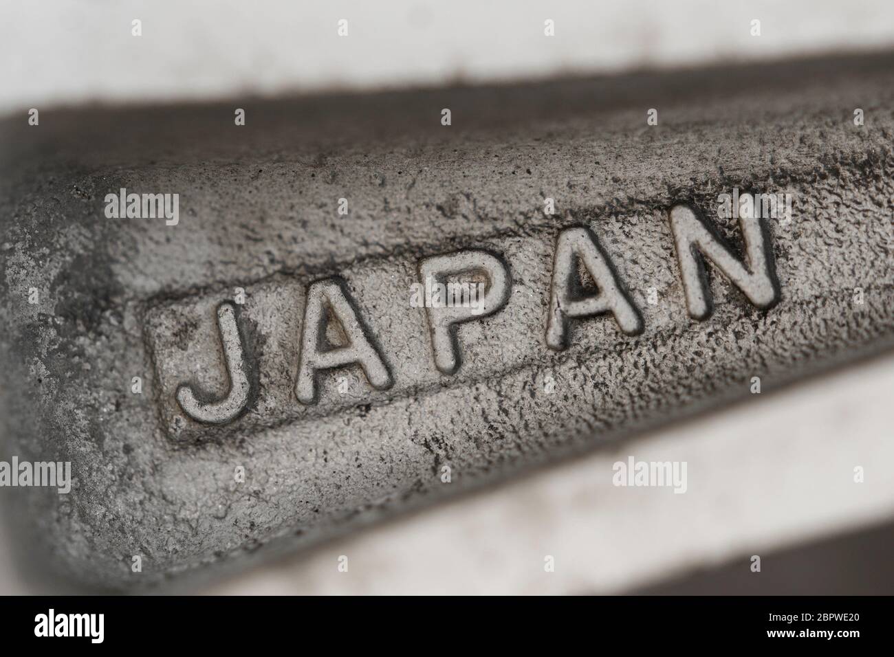 japan-convex inscription casting on the hub of an aluminum cast wheel ...