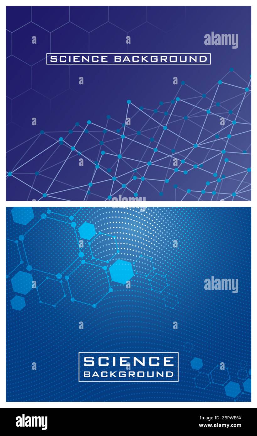 two colors science backgrounds with lines structures Stock Vector Image ...