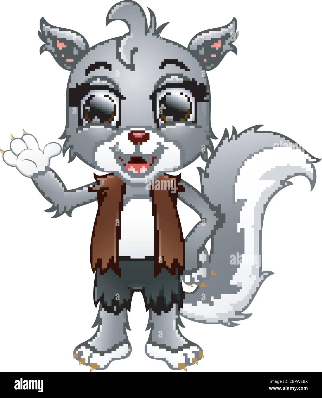 Cartoon waving wolf hi-res stock photography and images - Alamy