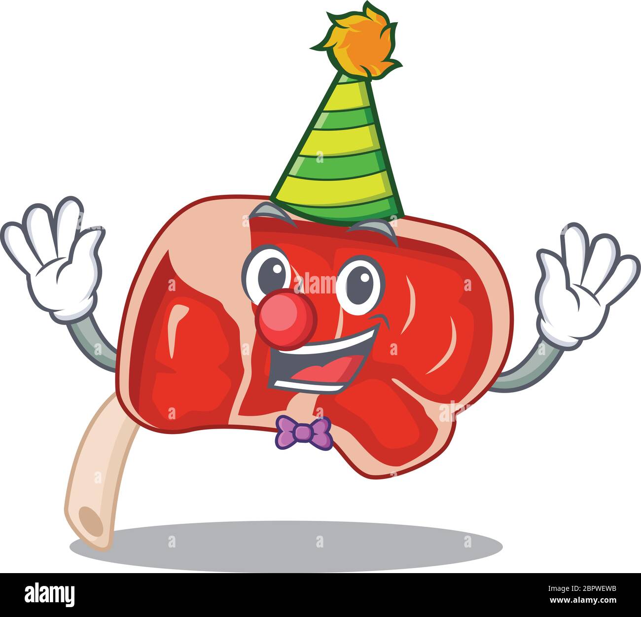 smiley clown prime rib cartoon character design concept Stock Vector ...