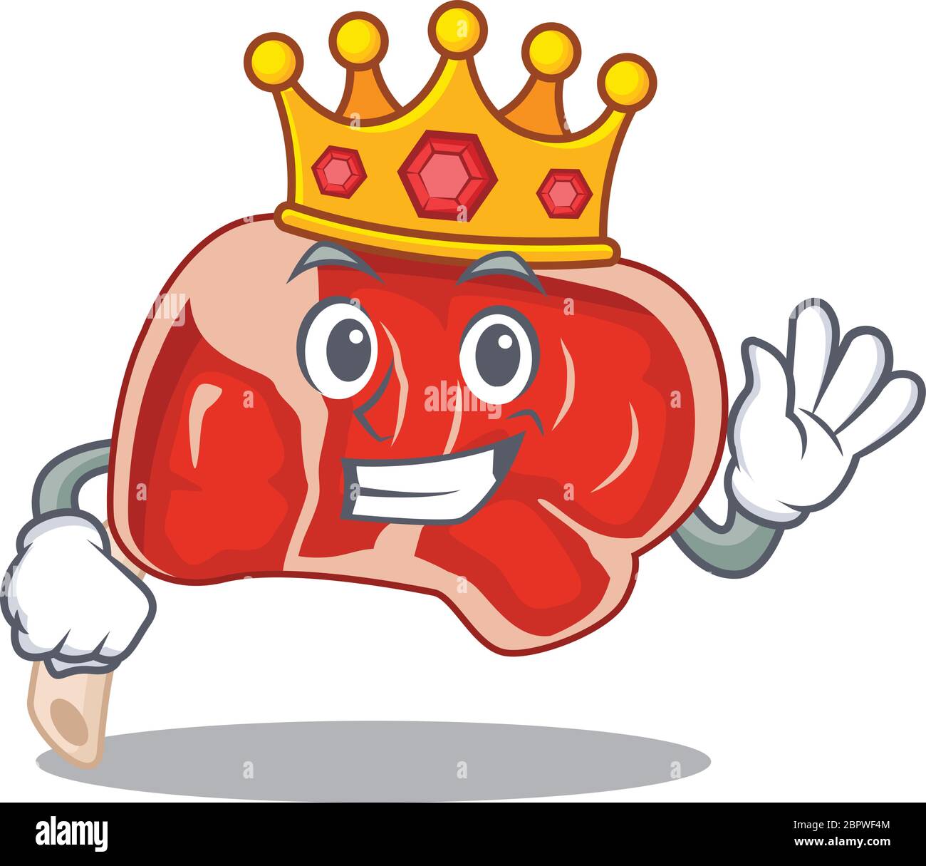 A Wise King of prime rib mascot design style with gold crown Stock ...