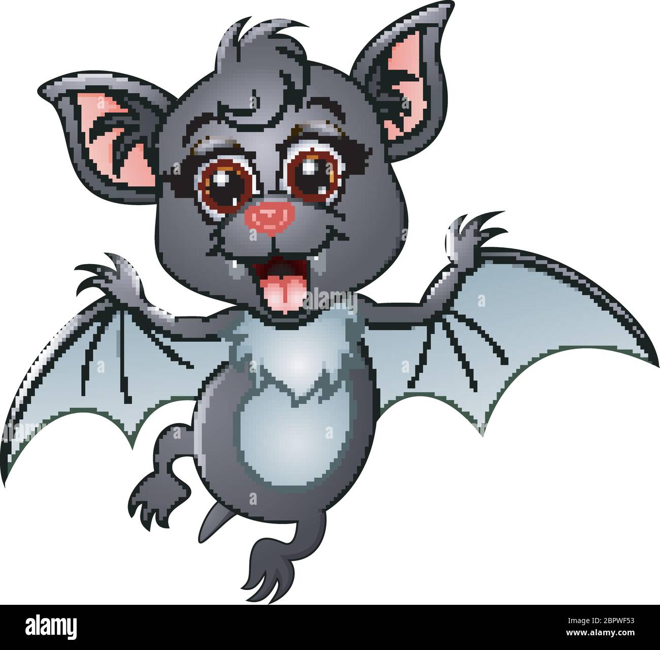 Happy bat cartoon isolated on white background Stock Vector Image & Art ...