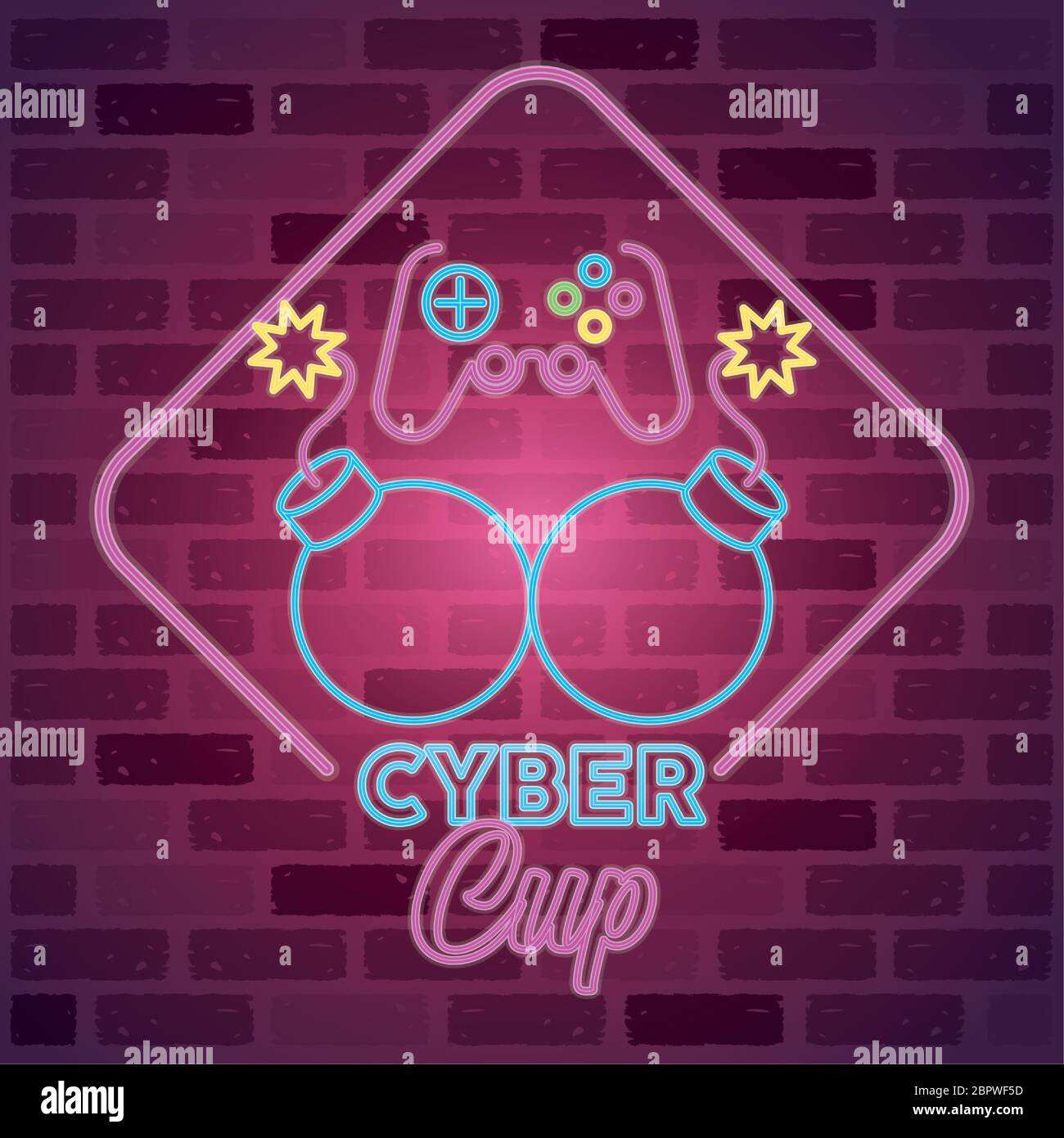 Neon sign gaming font vector hi-res stock photography and images - Alamy