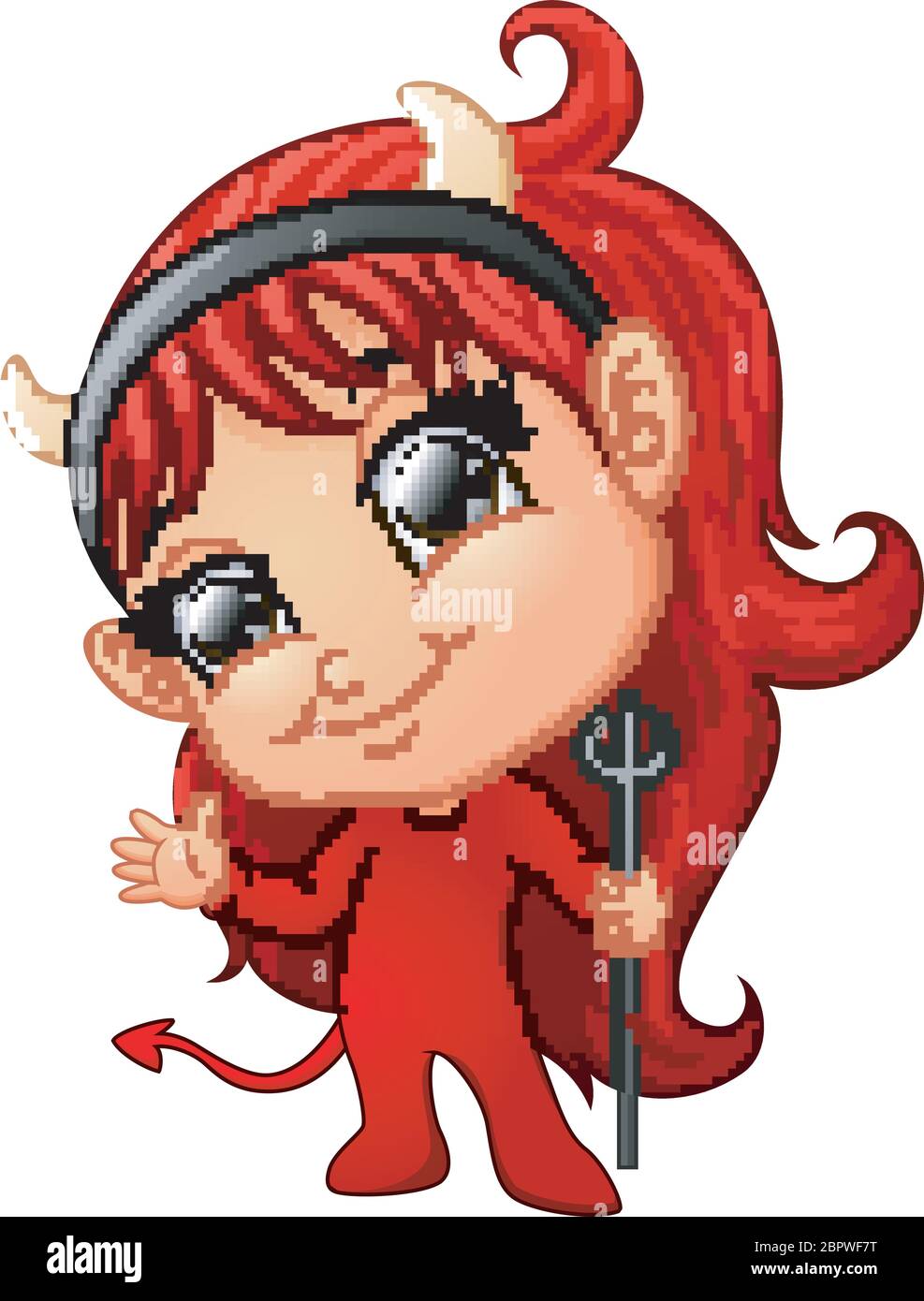 Happy girl evil cartoon waving hand Stock Vector Image & Art - Alamy
