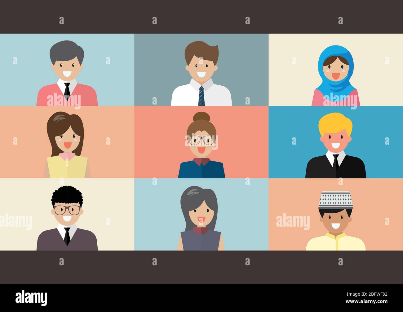Video conference vector vectors hi-res stock photography and images - Alamy