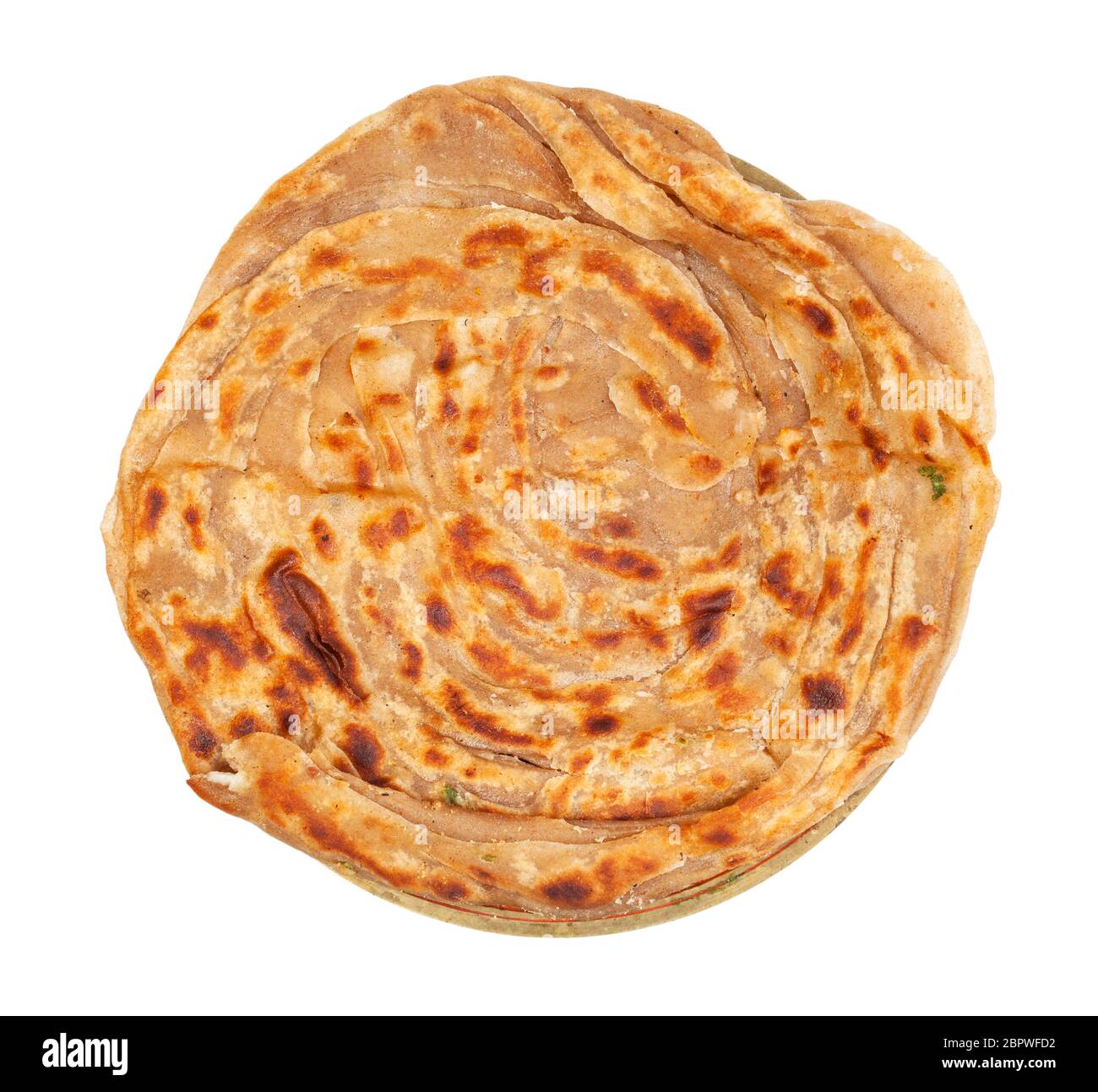 Indian cuisine - top view of lachha paratha (multi layered fried ...