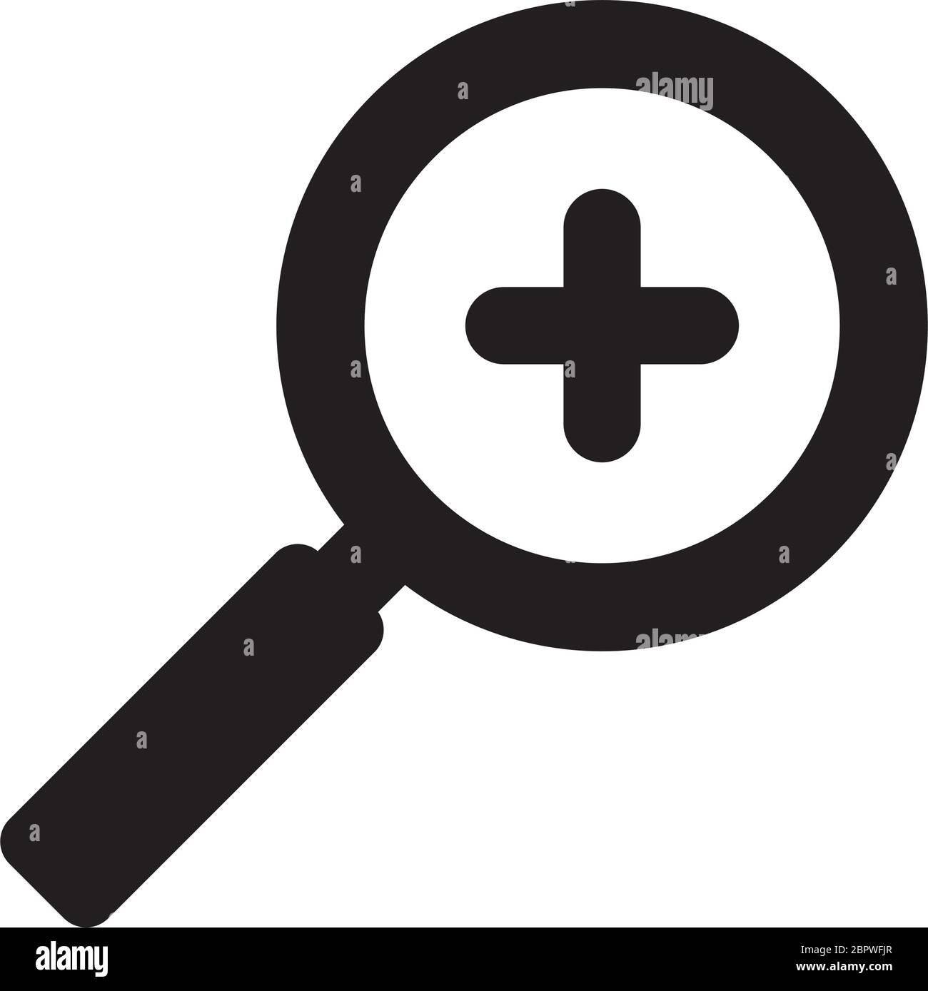Lupe wtih plus silhouette style icon design, Tool search and magnifying ...