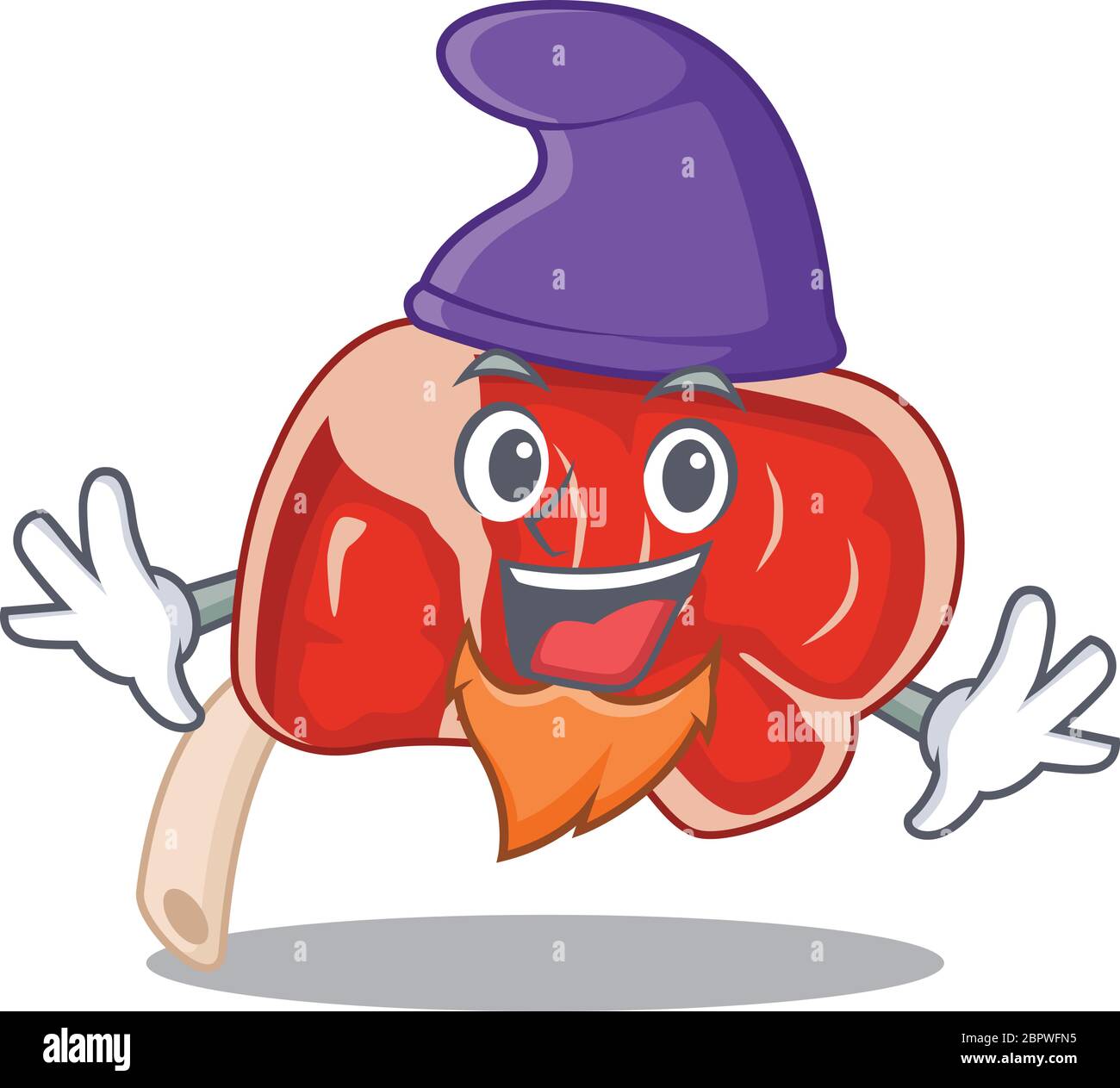 An adorable cartoon design of prime rib as an Elf fairytale character ...
