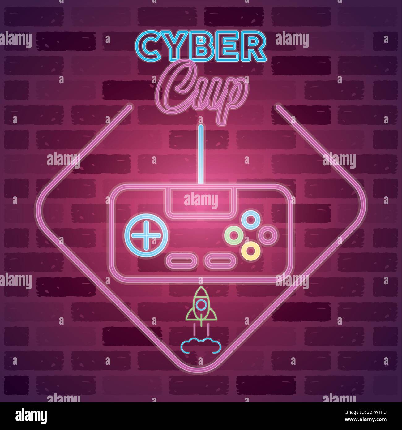 Neon sign gaming font vector hi-res stock photography and images - Alamy