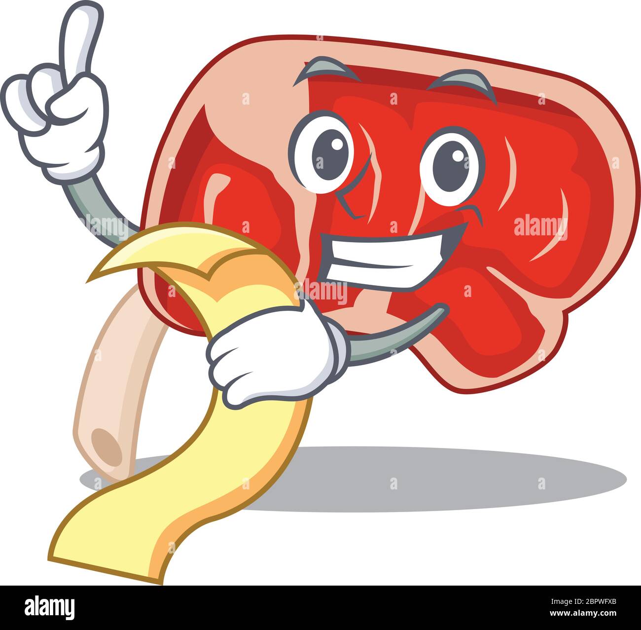 Prime rib mascot character style with a menu on his hand Stock Vector ...