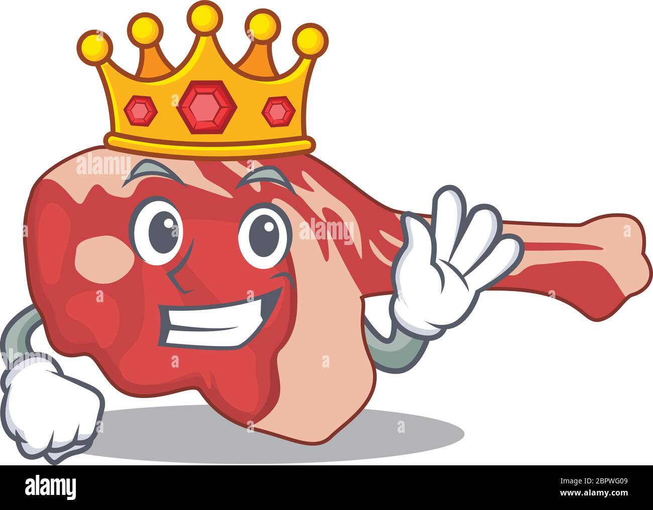 A Wise King of leg of lamb mascot design style with gold crown Stock ...
