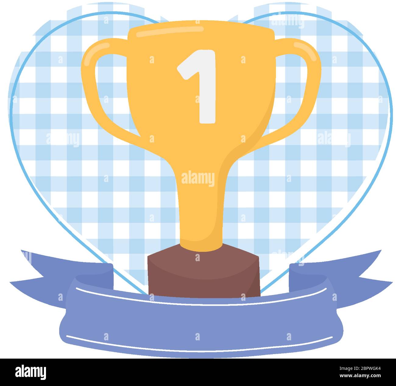 Trophy with ribbon design, Winner first position competition success ...