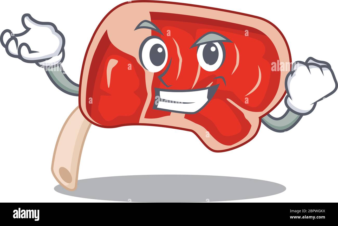 A funny cartoon design concept of prime rib with happy face Stock ...